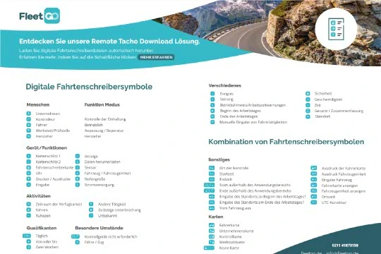 Fahrtenschreiber Symbole Erklrung
